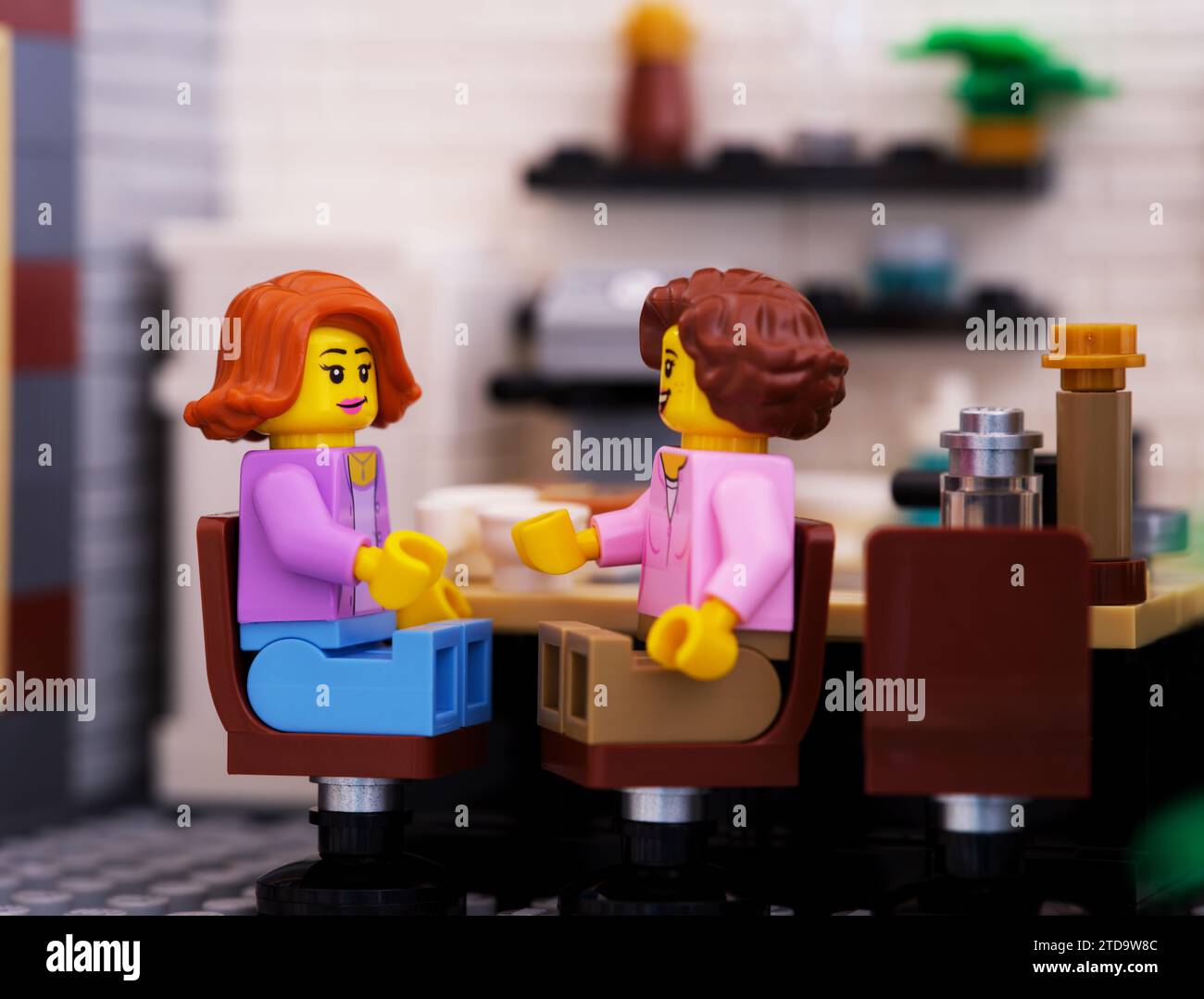 Tambov, Russian Federation - June 22, 2023 Two Lego woman minifigures ...