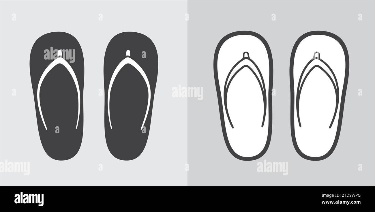 Beach summer slippers icon on a background. Vector illustration Stock ...