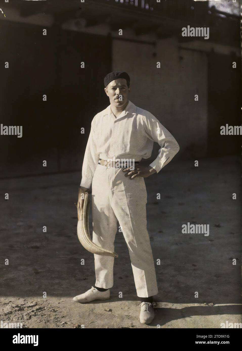 Bayonne, France Basque pelota player Marcel-Auguste Léonis, Clothing ...