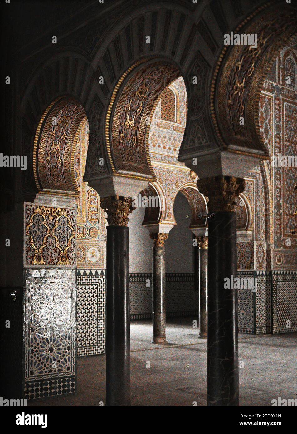Seville, Spain Alcazar: arches in the hall of Embajadores ('of the ...
