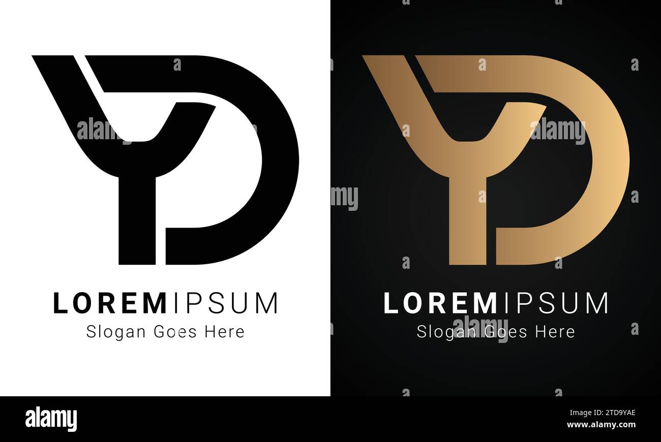 Luxury Initial DY or YD Monogram Text Letter Logo Design Stock Vector Image & Art - Alamy