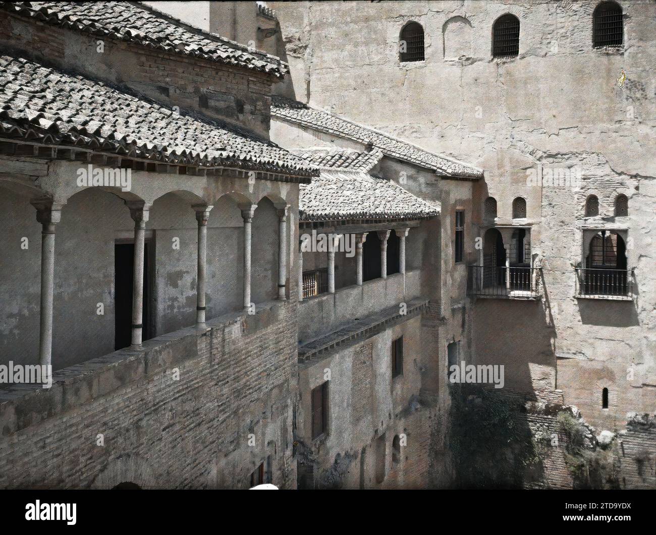 Granada, Spain Alhambra: exterior of the Nasrid Palaces, the tower of ...