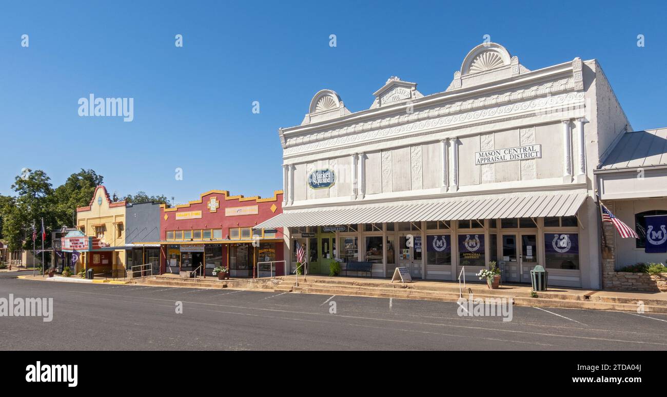 Texas, Hill Country, Mason County, Mason, downtown, historic buildings ...