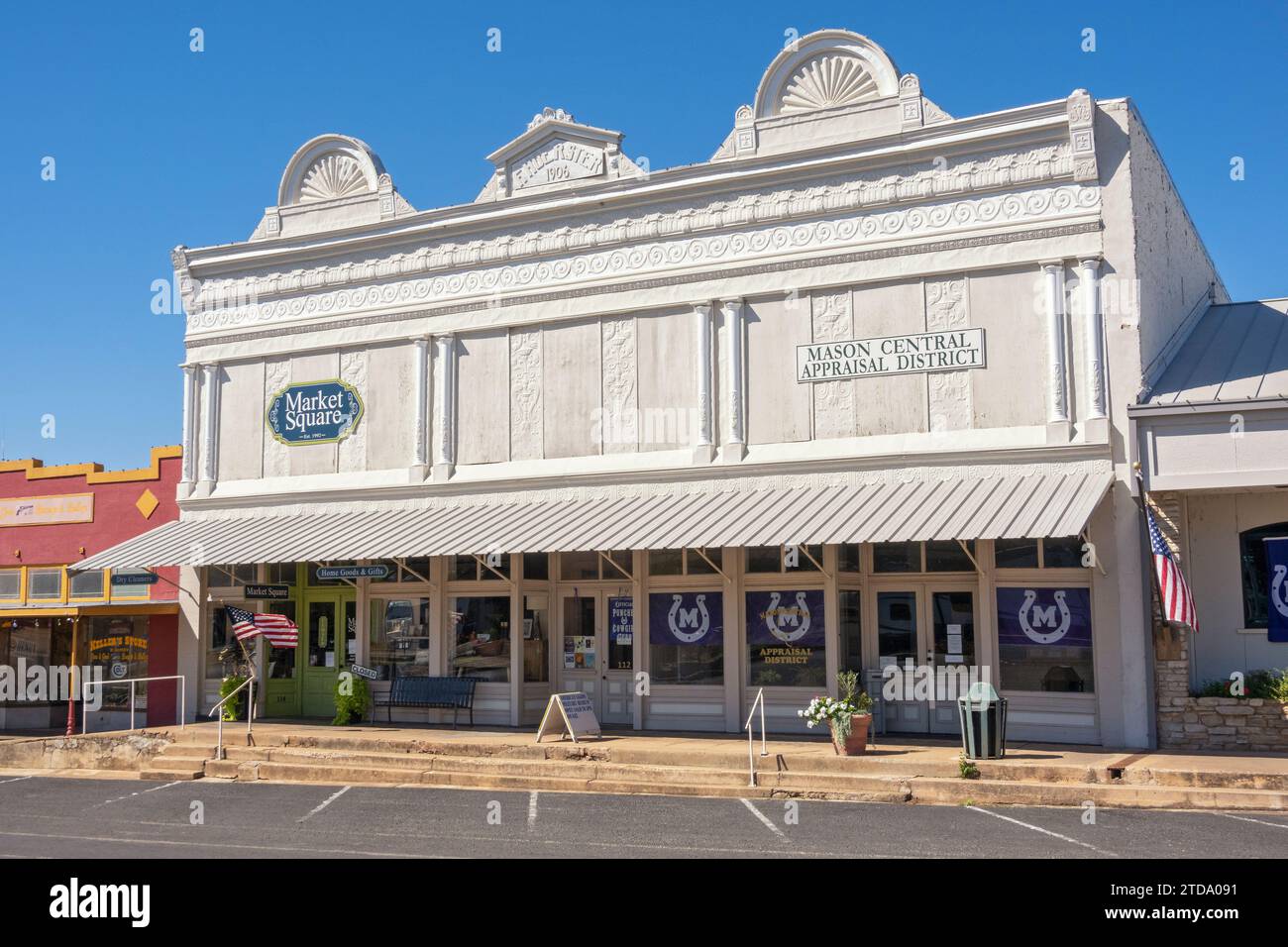 Texas, Hill Country, Mason County, Mason, downtown, historic buildings ...