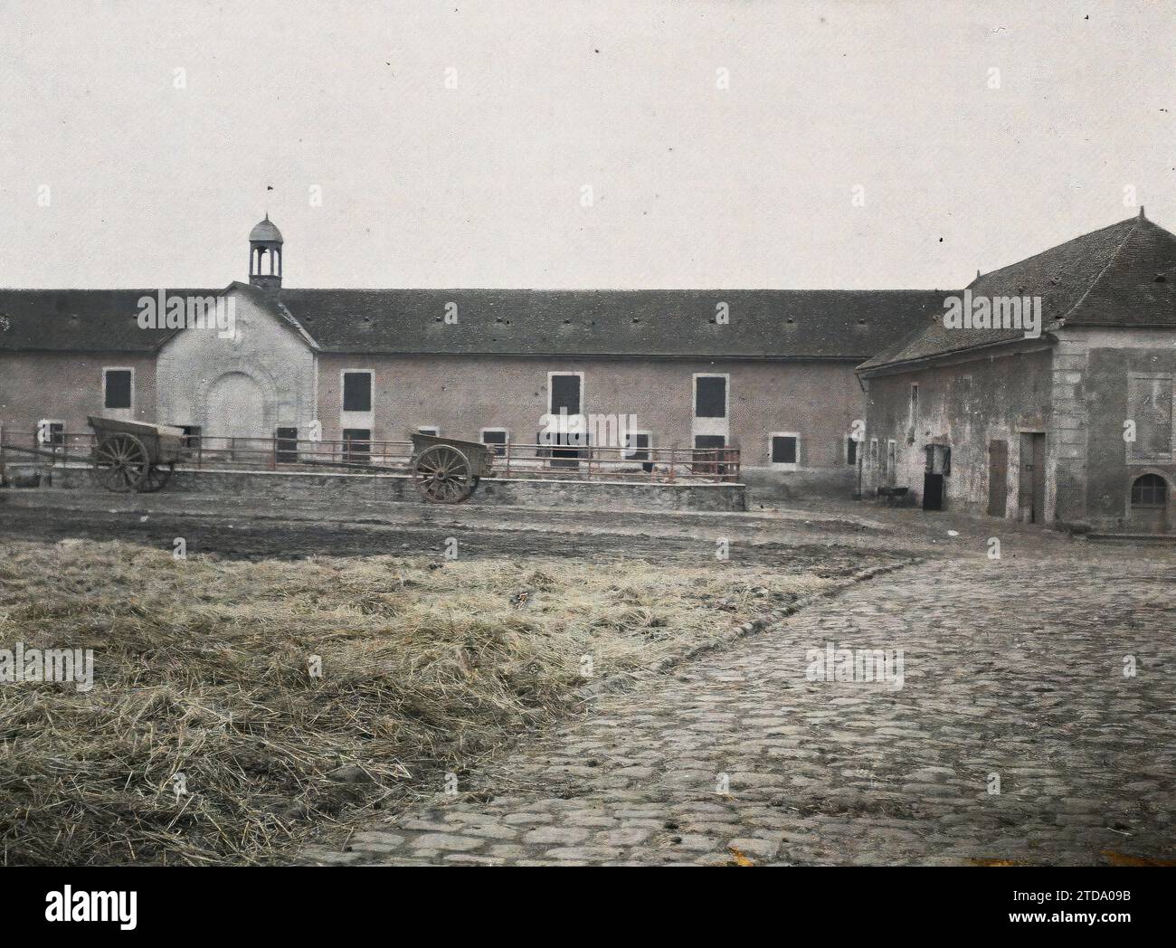 Beauval, Somme, Picardy, France Type of large farm, the sheepfold ...