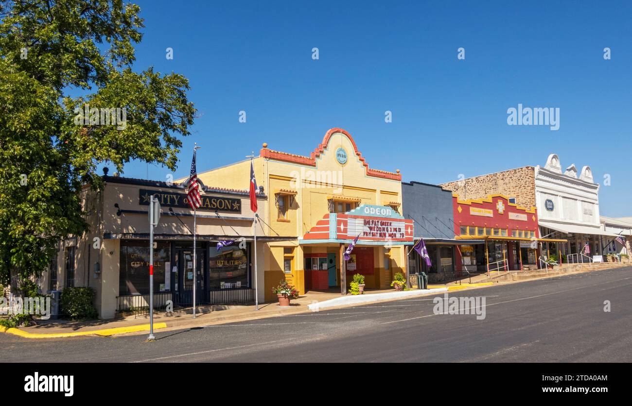 Texas, Hill Country, Mason County, Mason, downtown, historic buildings ...