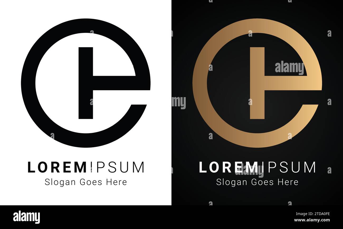 Luxury Initial CP or PC Monogram Text Letter Logo Design Stock Vector ...