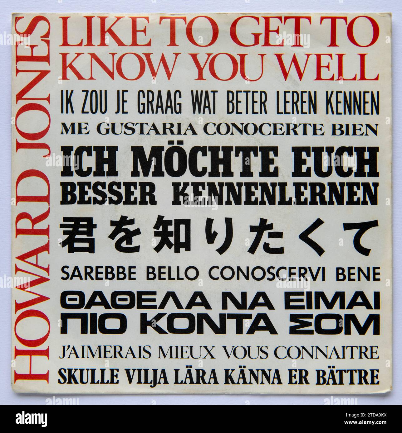 Picture cover of the seven inch single version of Like to Get to Know ...