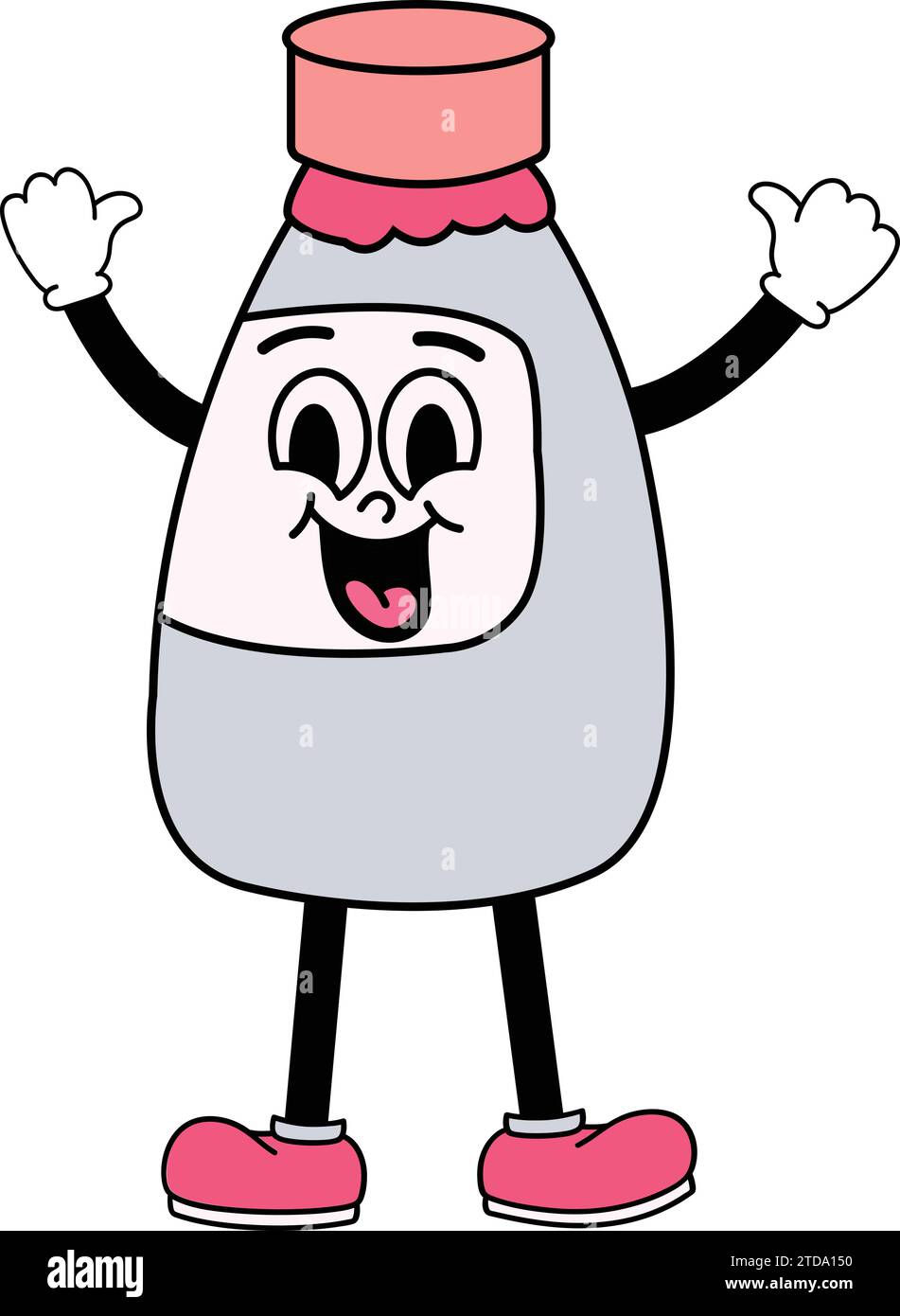 illustration of a Milk Bottle Character holding a bottle of milk.human ...