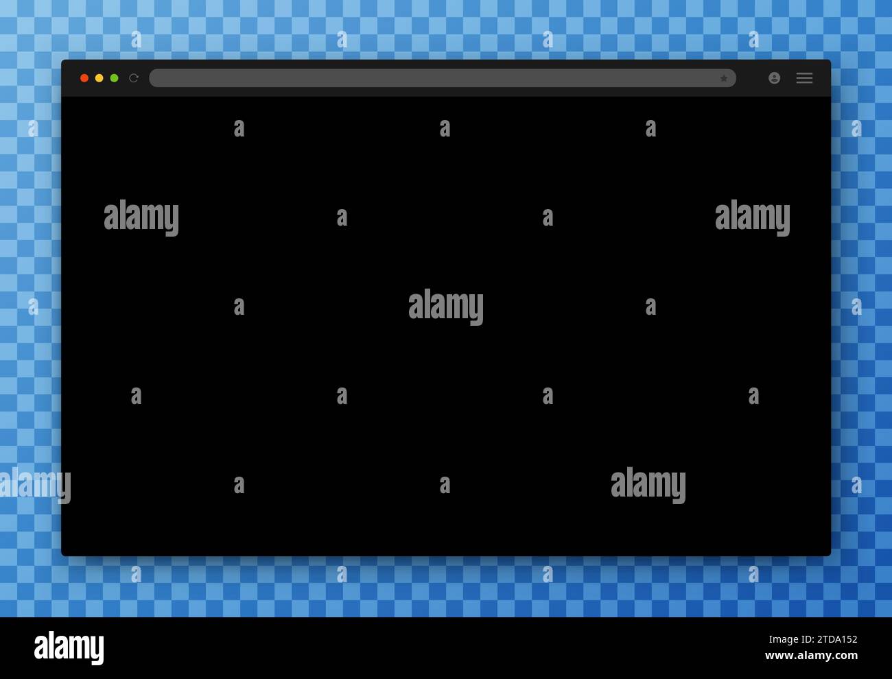 An empty browser window in black on a transparent background Stock ...
