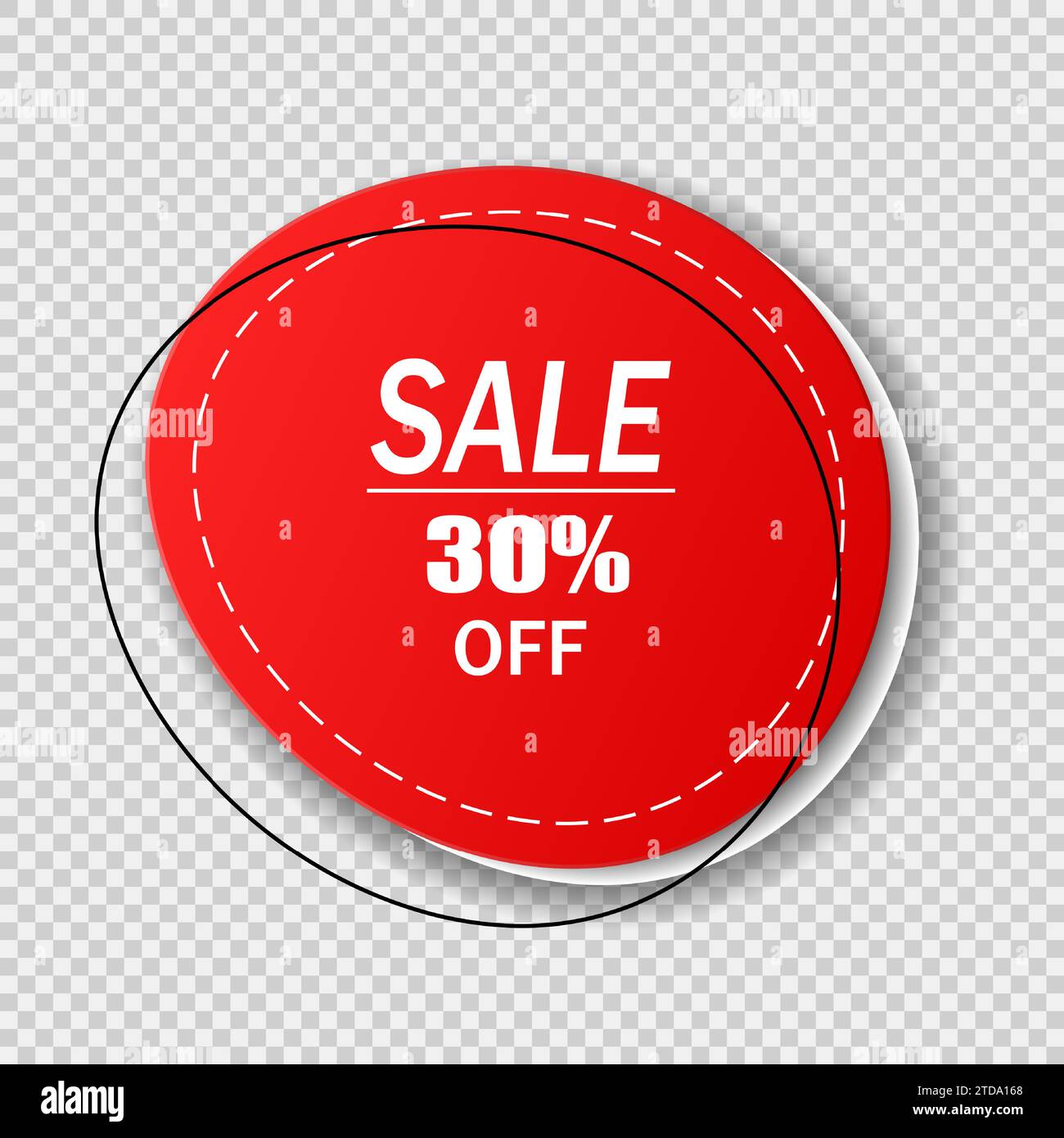 An advertising sale icon with text on a transparent background ...