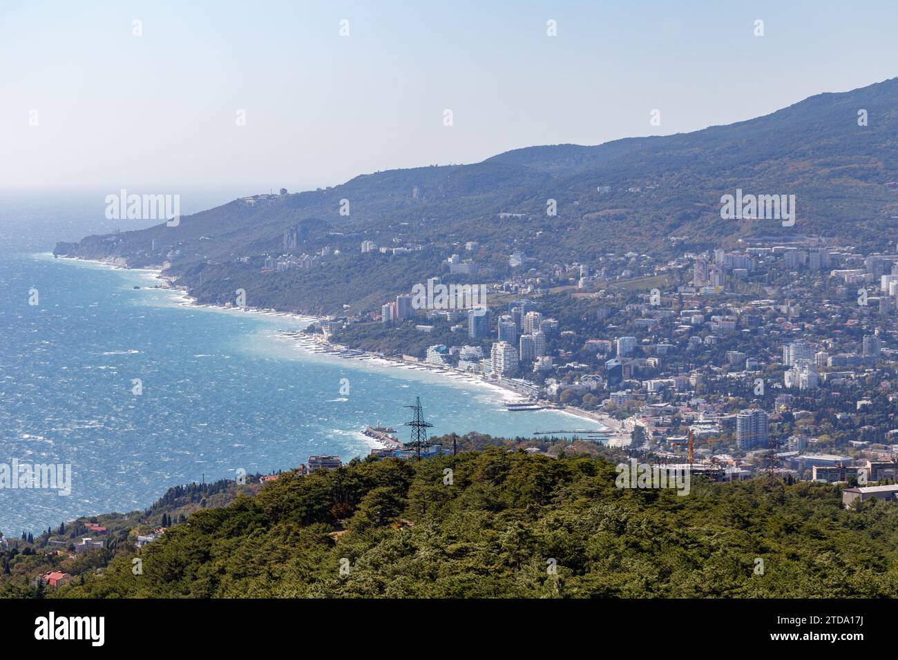 View of the Yalta Bay and the city of Yalta from the Massandra trail ...