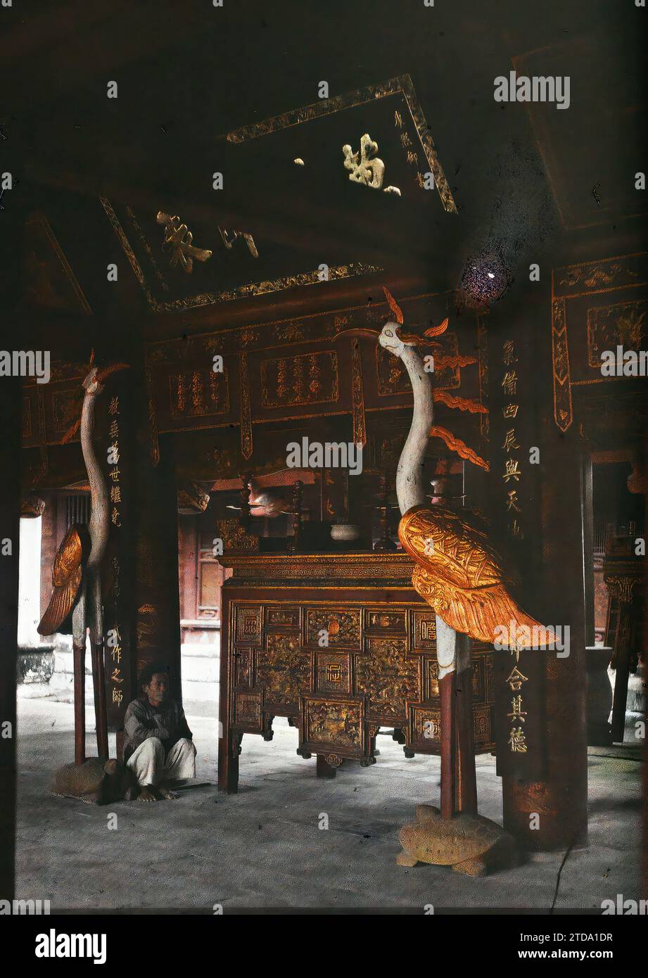 Hà-nôi, Hainoi Vietnam, Tonkin, Indochina Le Van-Mieu, Confucian temple ...