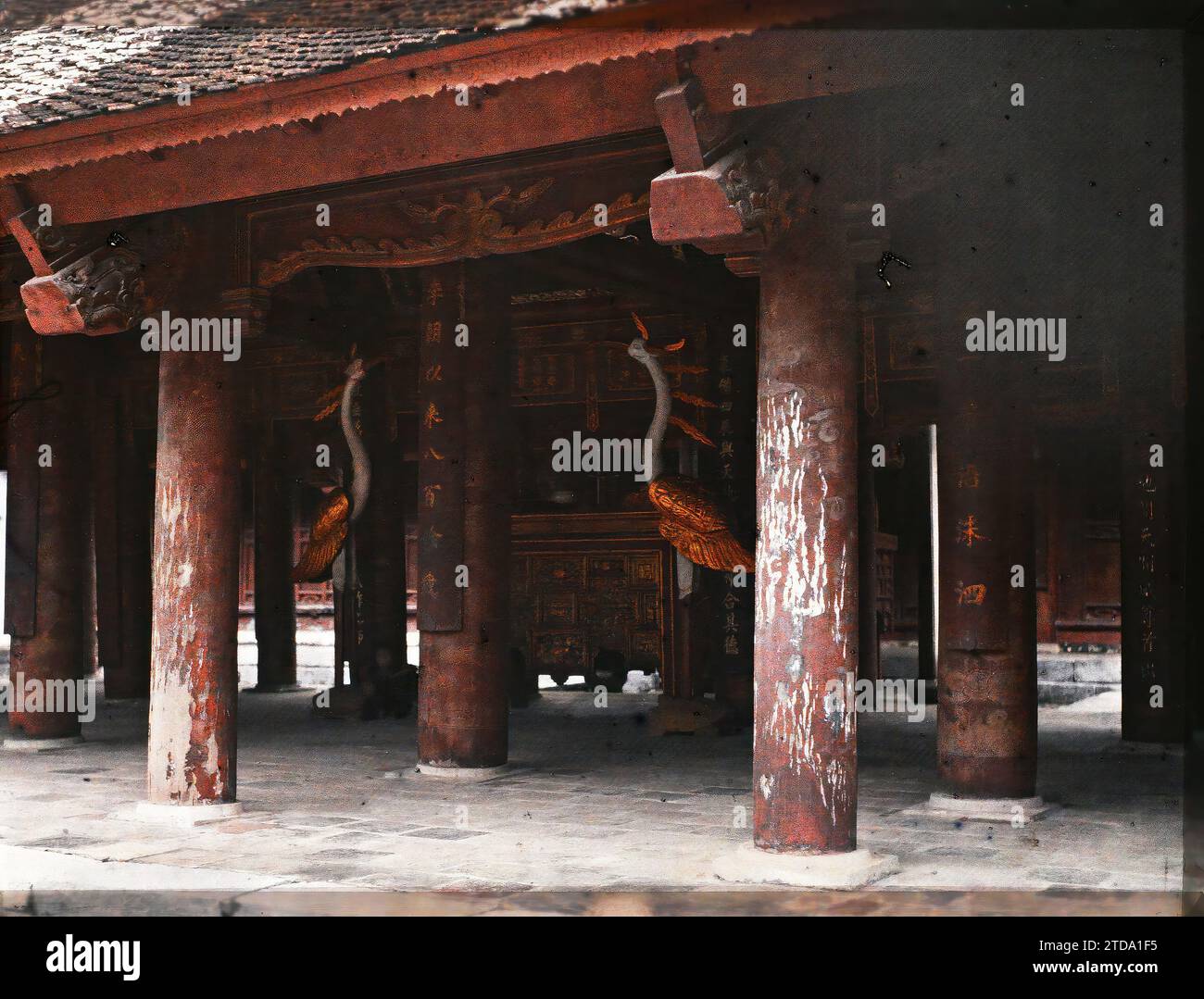 Hà-nôi, Hainoi Vietnam, Tonkin, Indochina Le Van-Mieu, Confucian temple ...