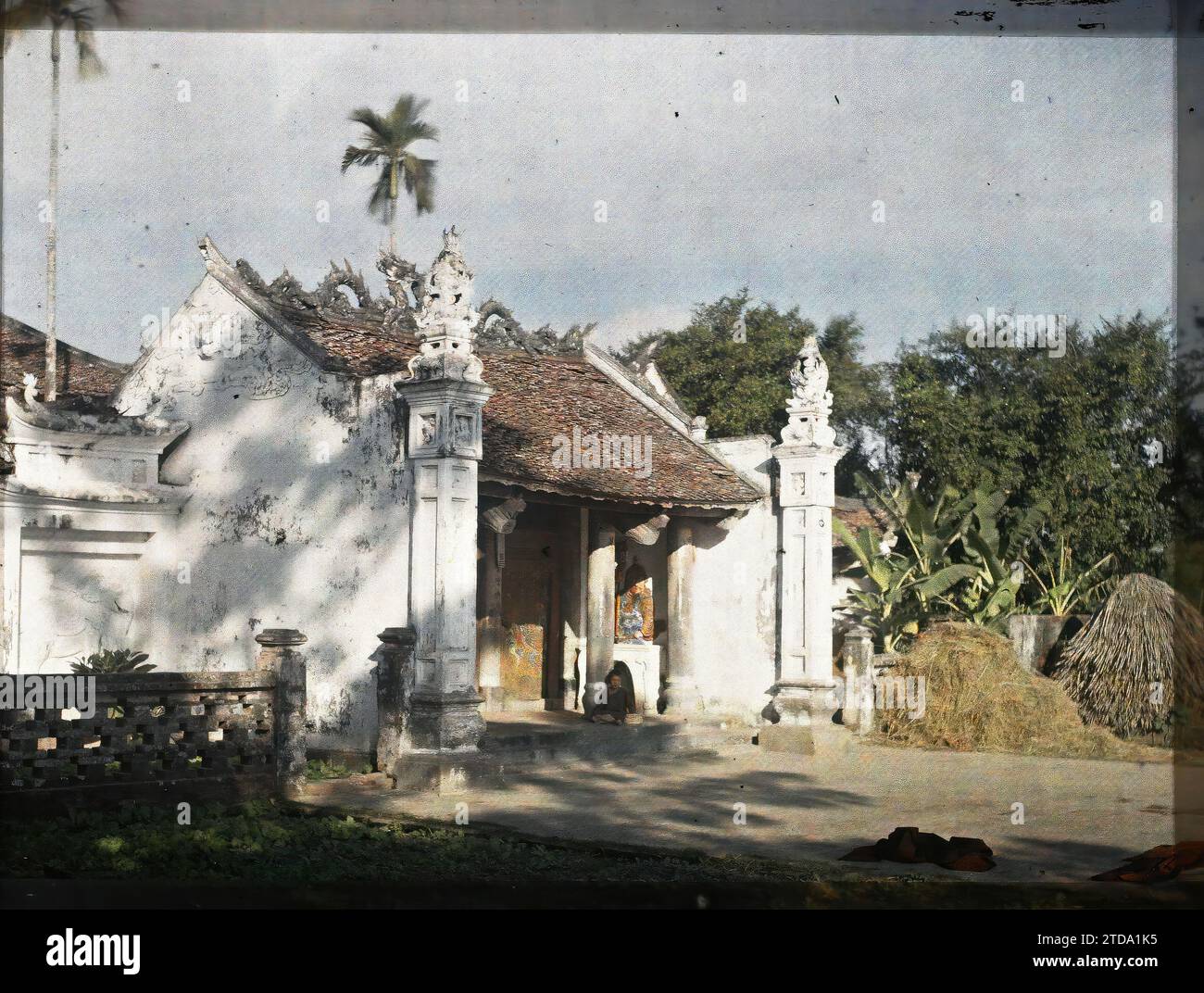Thanh-tri, Tonkin, Indochina The Buddhist temple, called ...