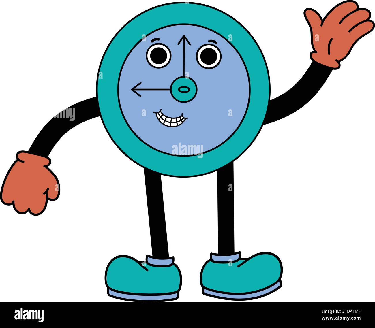 Happy smiley face Clown clock character cartoon style Stock Vector ...