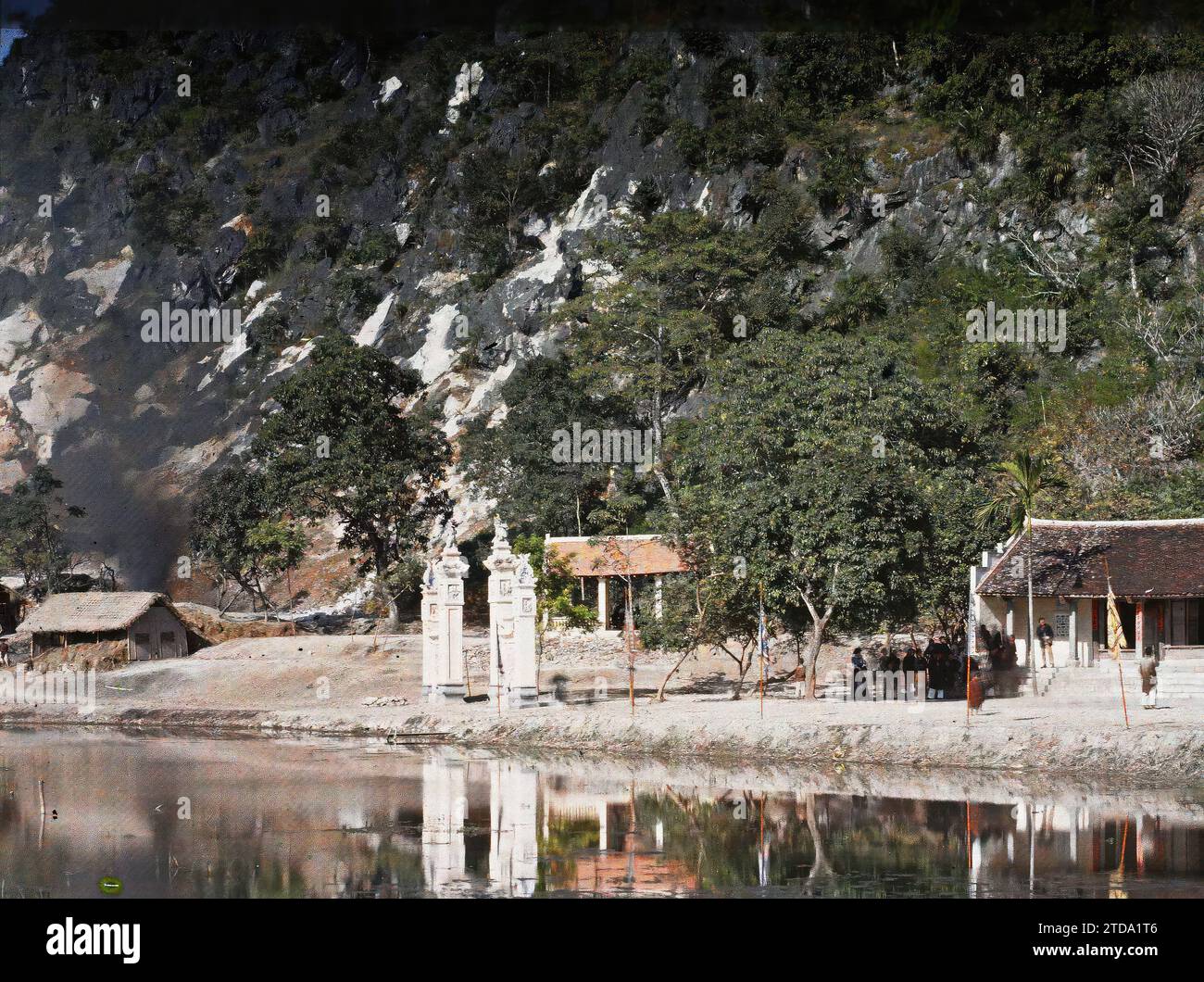 Surroundings of the village of Tien-lu, Tonkin, Indochina The temple of ...