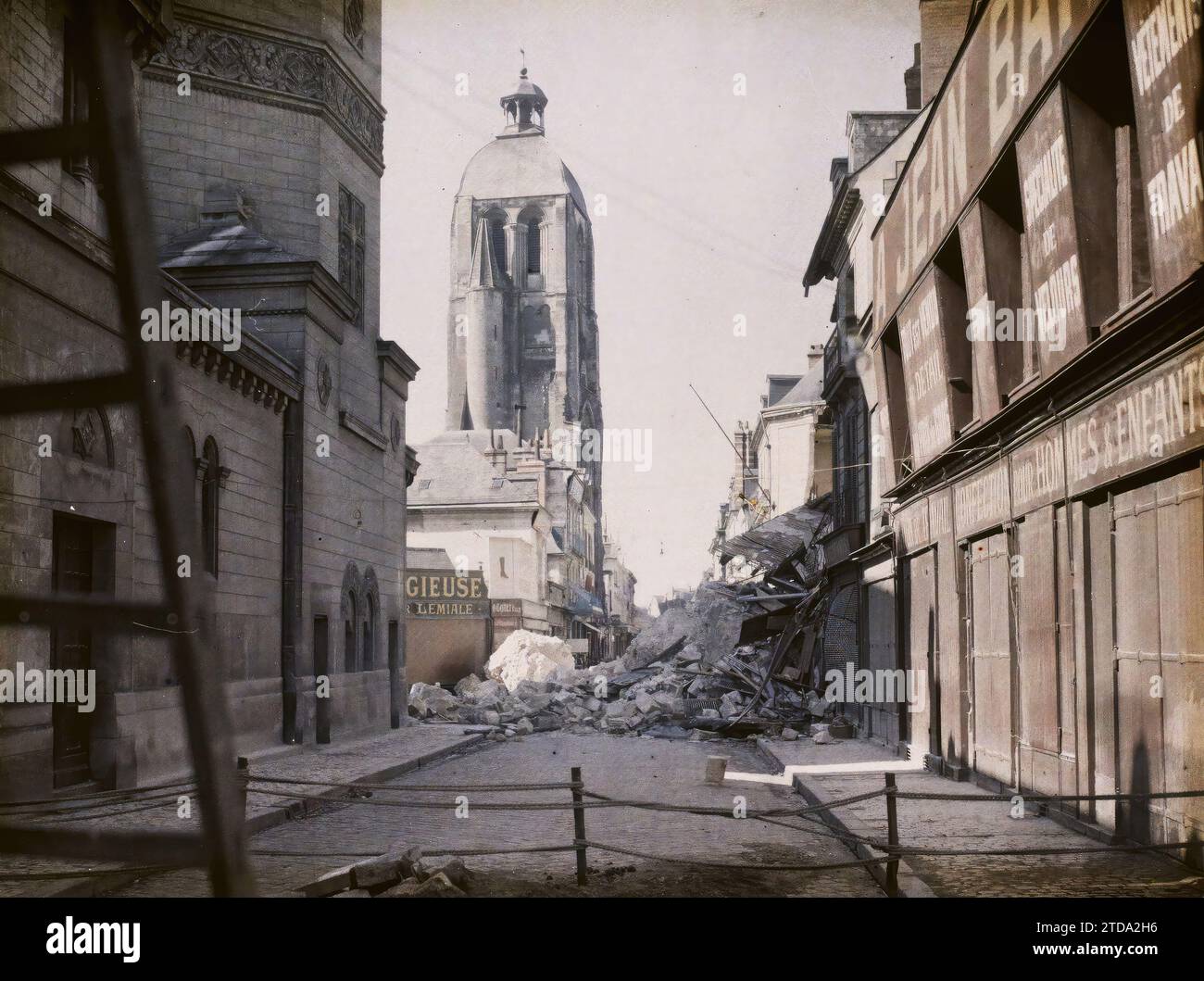 Tours, France The damage after the collapse of the Charlemagne Tower ...