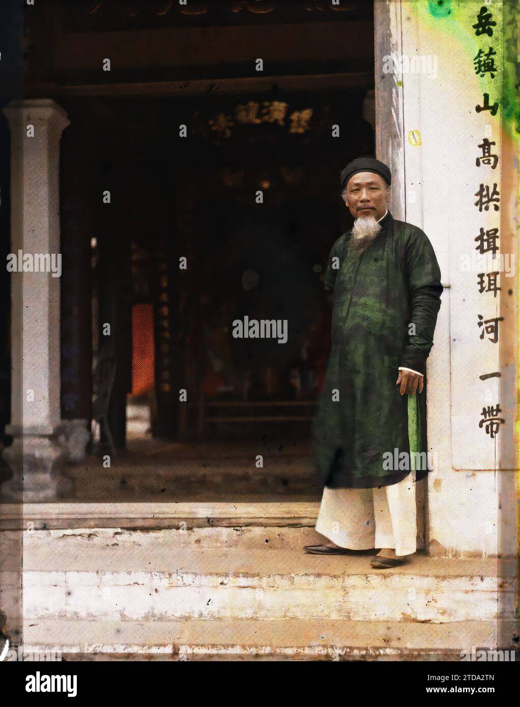 Nam-giu, Hà-dông Province, Tonkin, Indochina A canton chief in front of ...