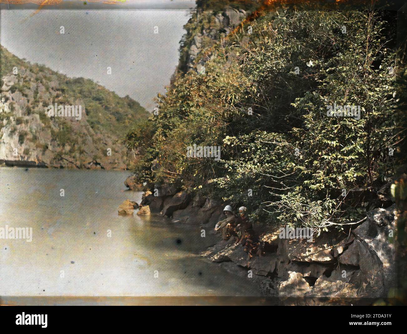 Ha-long Bay, Tonkin, Indochina Tonkinese and a Westerner wearing a ...