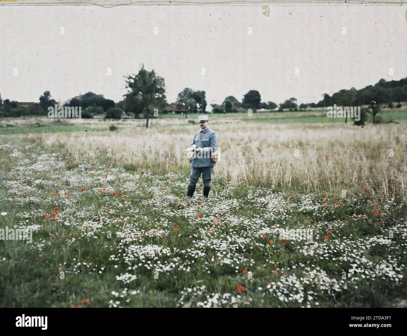 Gury, Oise, Picardie, France Captain Poisson making a topographical ...