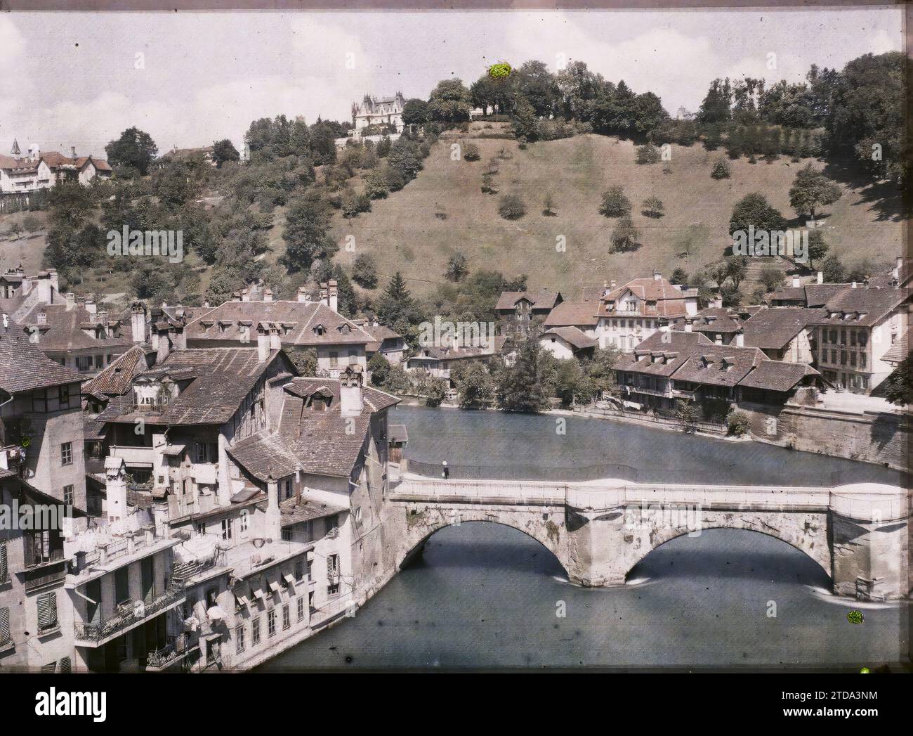 Bern, Switzerland The Untertorbrücke on the Aare and the Matte district ...