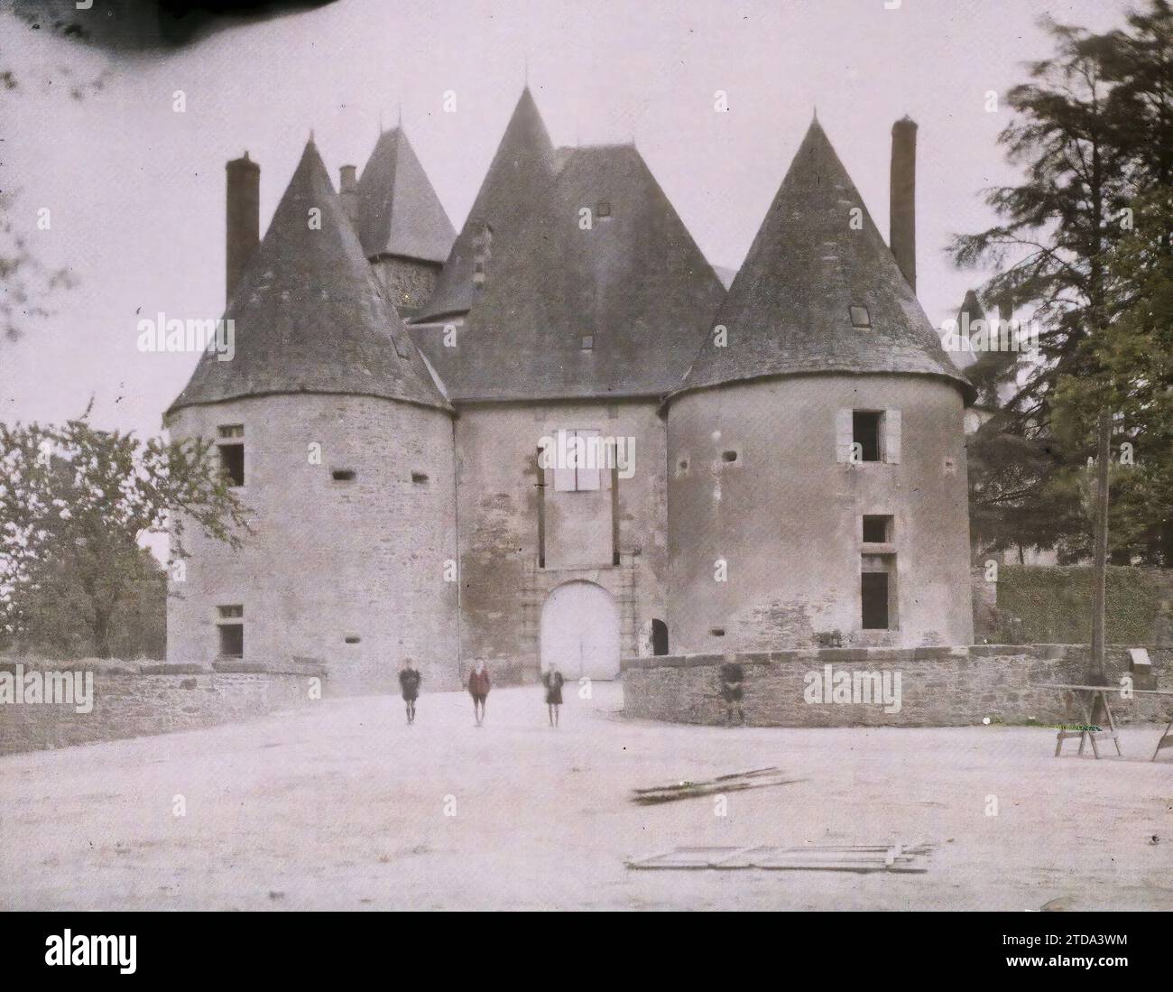 Pompadour, France The main entrance to the castle, Economic activity ...