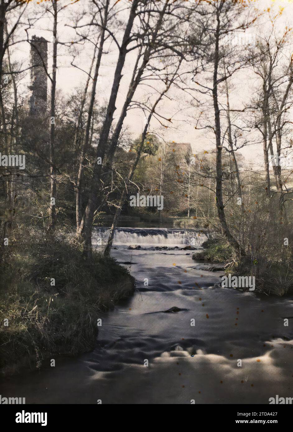 le Chalard, Haute-Vienne, France L' Isle and the ruins of the Château ...