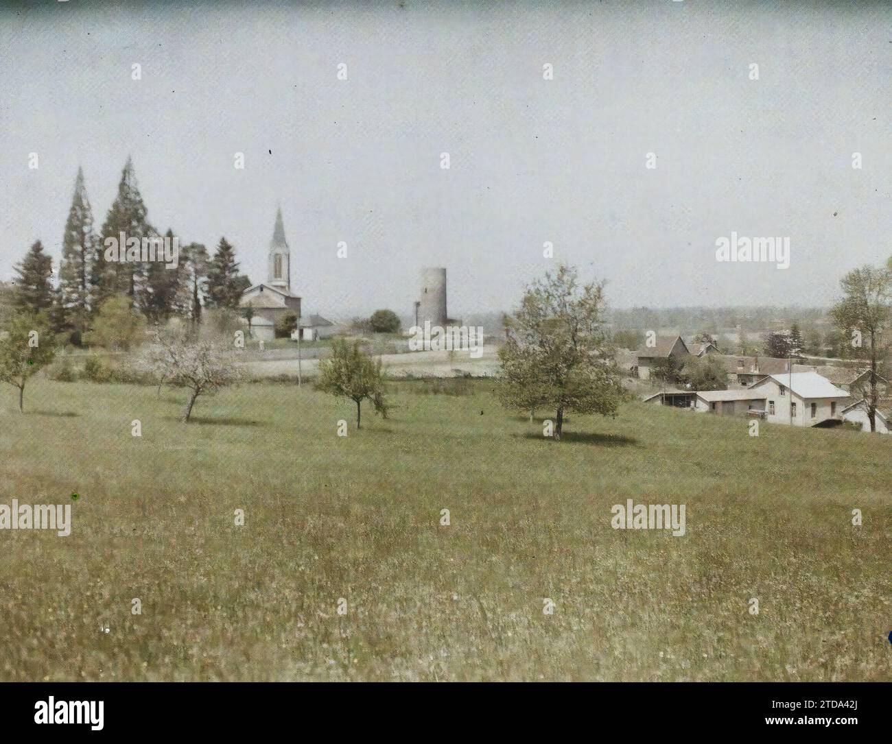 Châlus, Haute-Vienne, France View of the town and its castle called ...