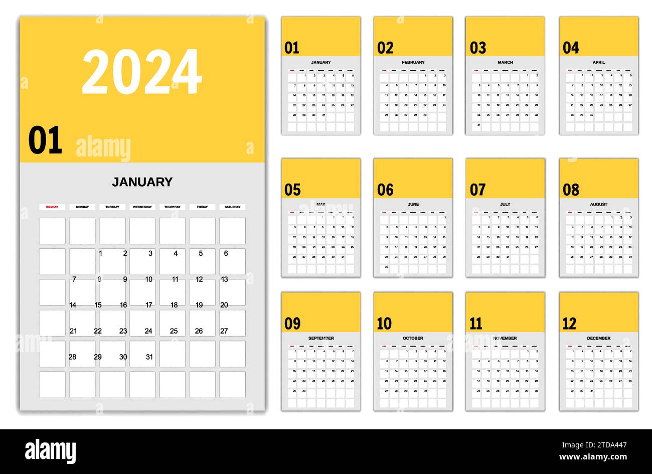 July 2024 calendar desk Cut Out Stock Images & Pictures - Alamy