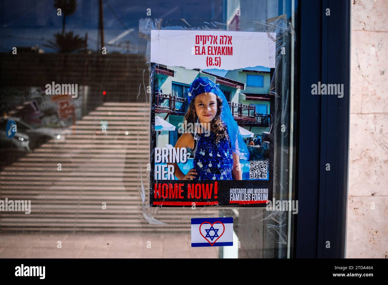 Tel Aviv, Israel - December 16, 2023 Posters of the face of the ...