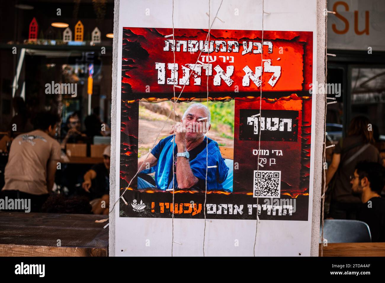 Tel Aviv, Israel - December 16, 2023 Posters of the face of the ...