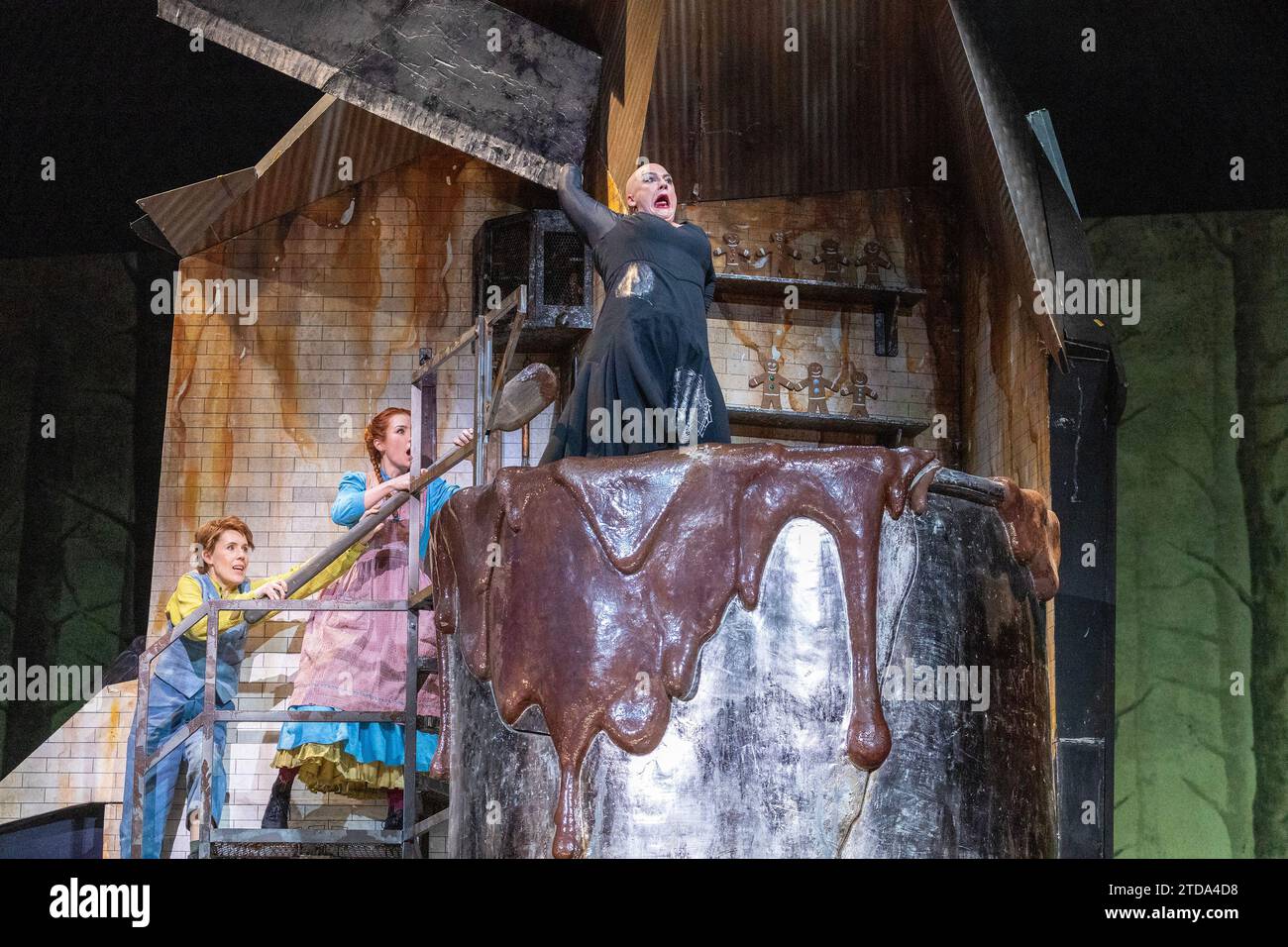 the Witch is pushed into the vat of chocolate - l-r: Anna Stephany ...
