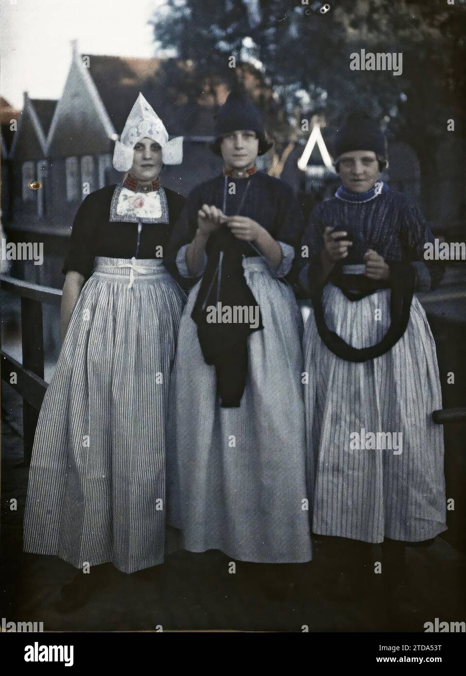 Volendam, Netherlands Three girls in traditional costume, People ...