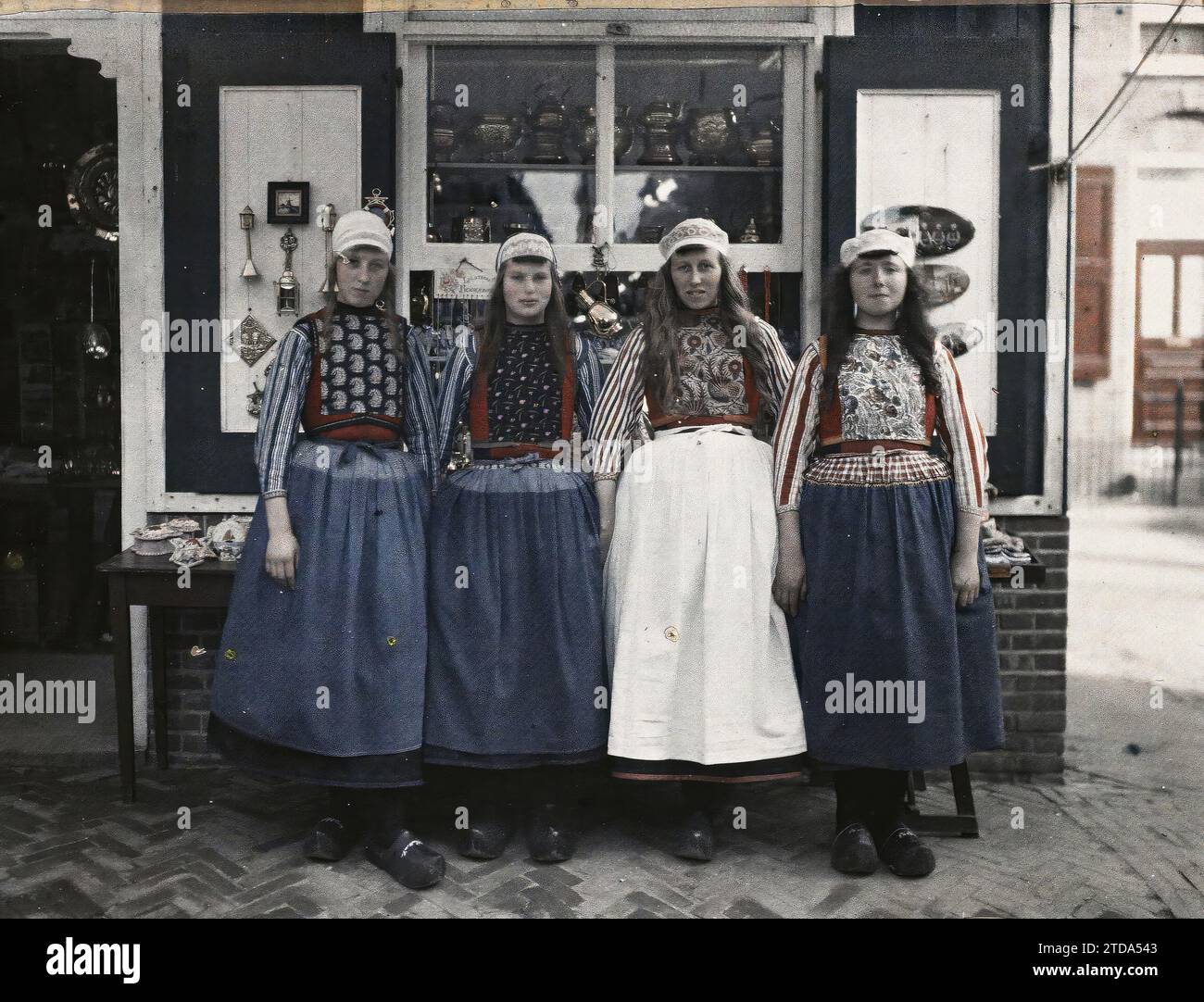 Marken, Netherlands Group of girls in island costume, Economic activity ...
