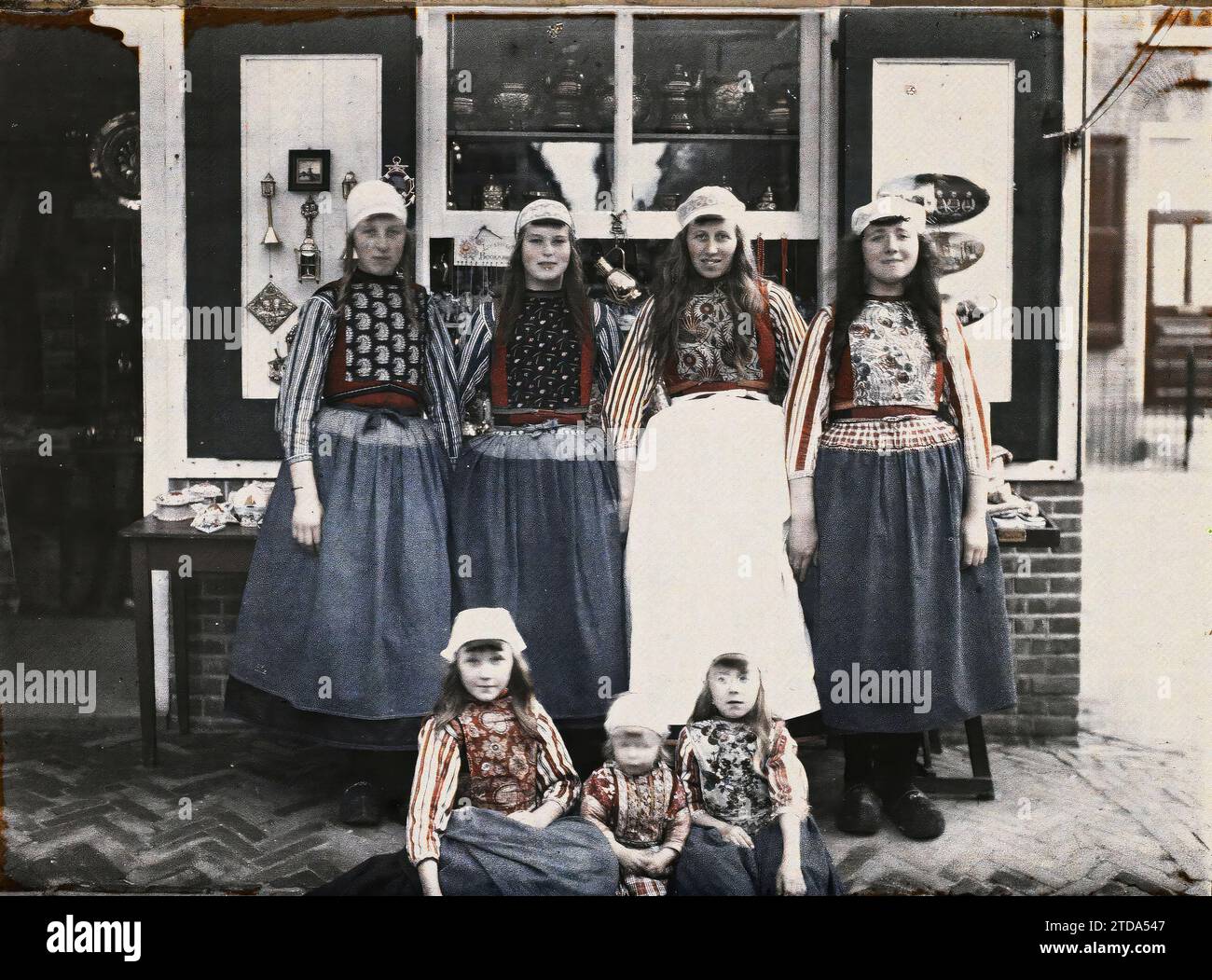 Marken, Netherlands Group of girls in island costume, Economic activity ...