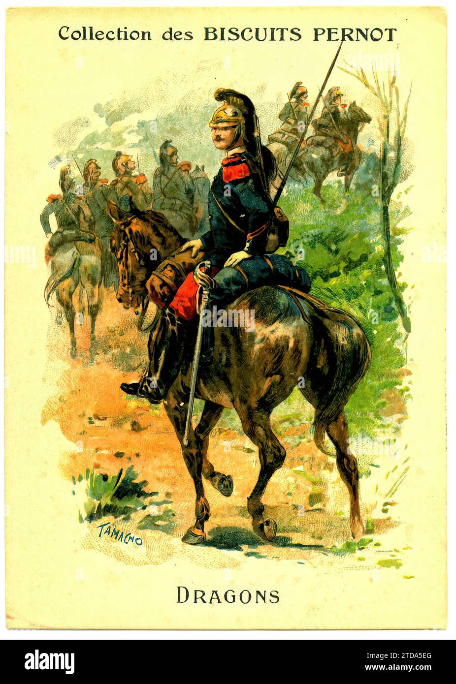 Dragons - Vintage French Tradecard Stock Photo - Alamy