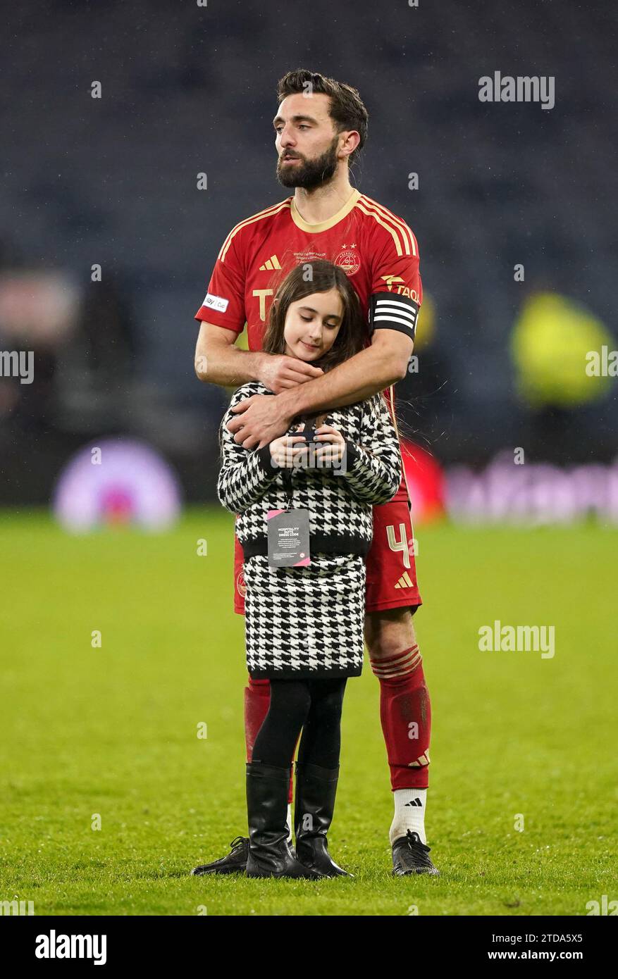 Aberdeen's Graeme Shinnie after collecting his runner's up medal with ...