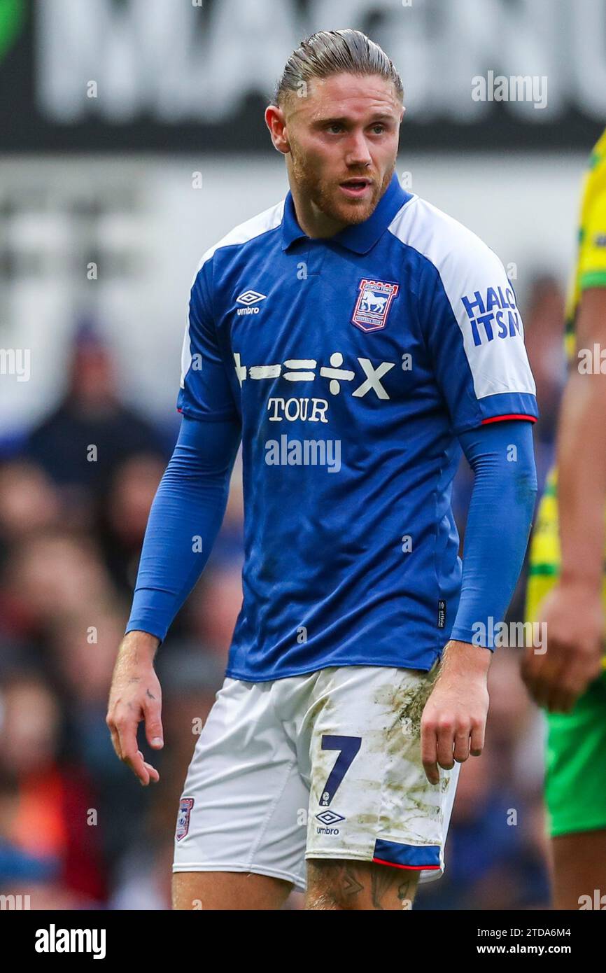 Ipswich, UK. 16th Dec, 2023. Ipswich Town forward Wes Burns (7) in ...