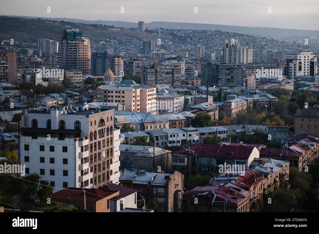 Aerial view of houses in central Yerevan, Armenia Stock Photo - Alamy