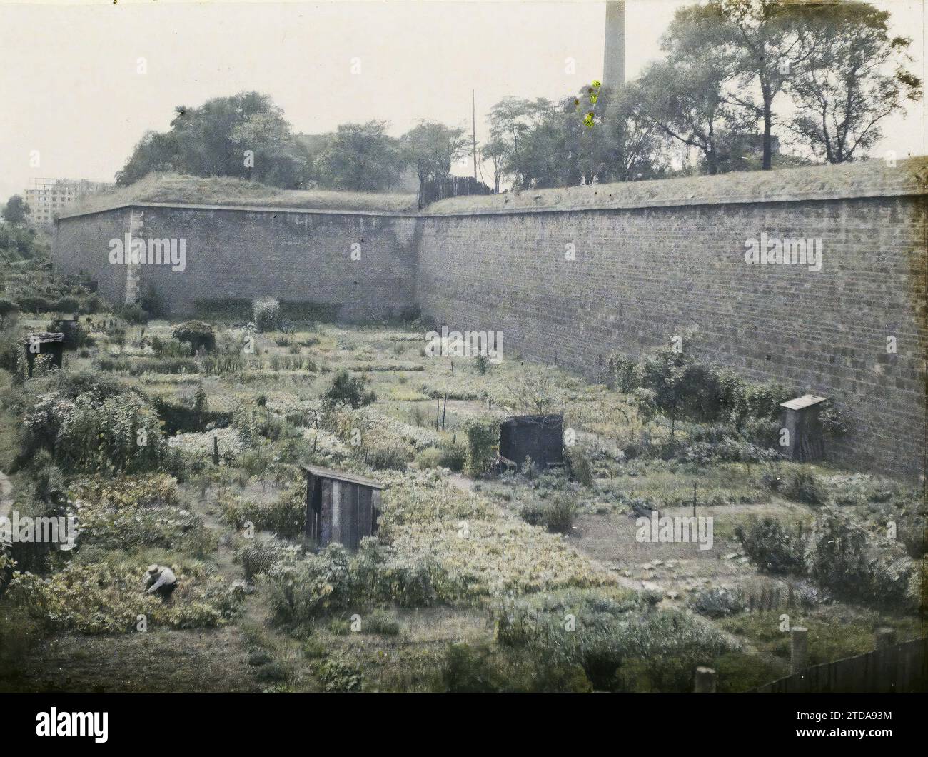 Paris (13th arrondissement), France The allotment gardens at the foot ...