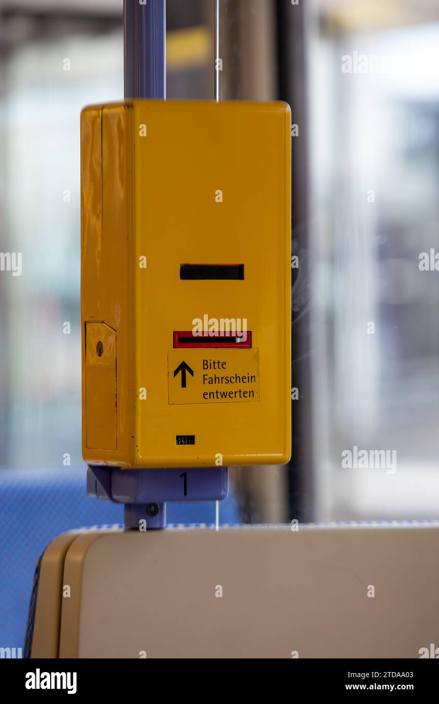 German Light Rail Train Ticket Machine with Stamp, Public ...