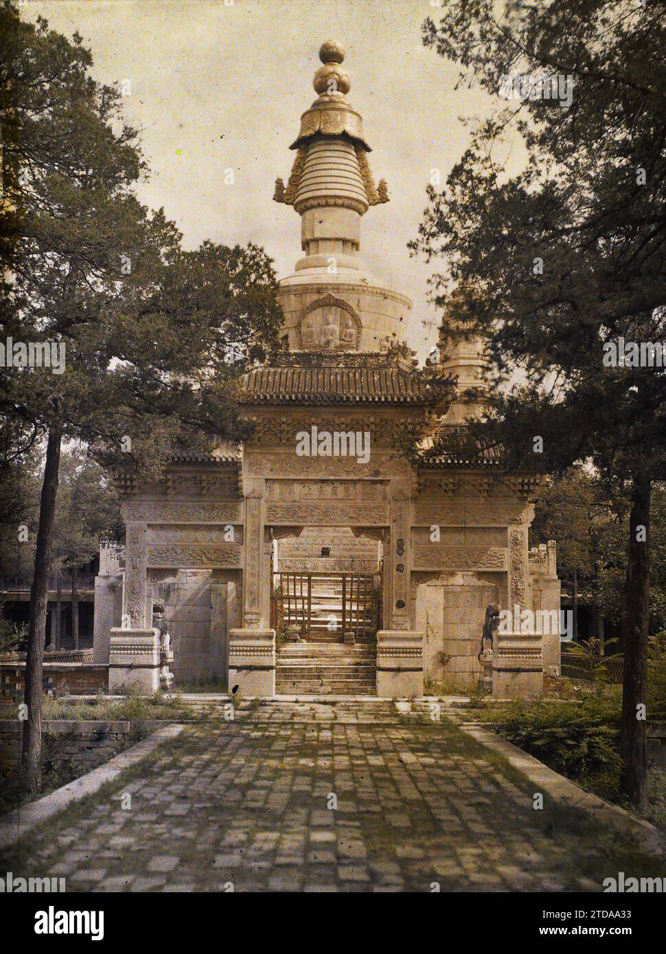 Beijing, China Xihuangsi ('Yellow Temple of the West'), west axis, on ...