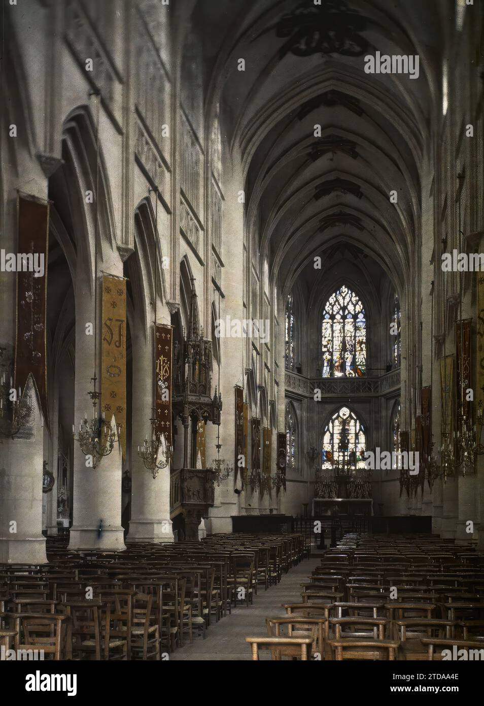Lisieux, Calvados, Normandy, France Interior of the Saint-Jacques ...