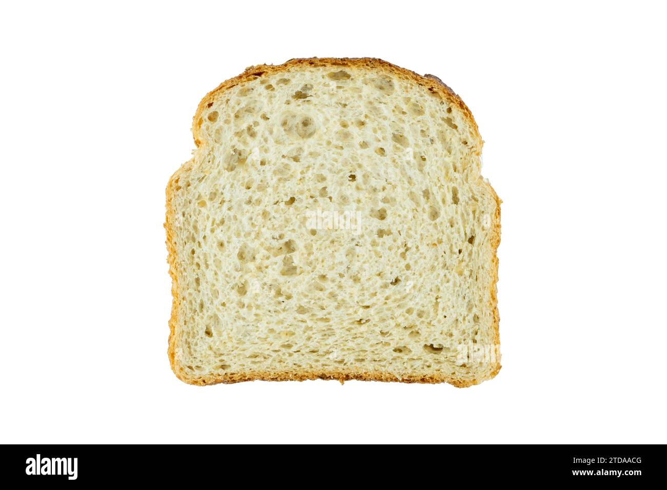 Slice of toast bread isolated on white background, top view, flat lay ...
