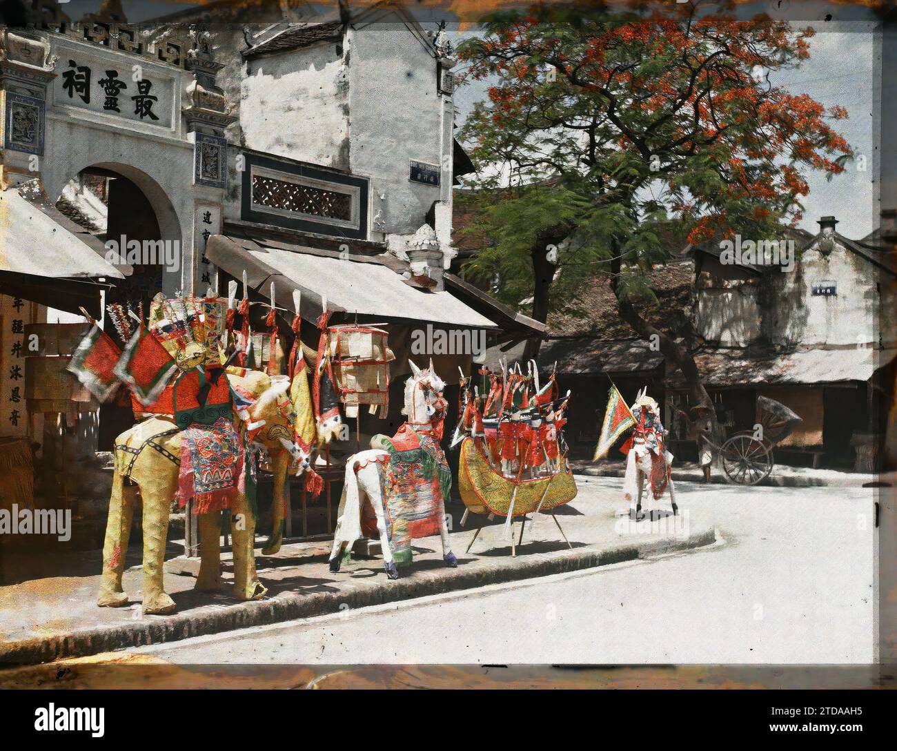 Hà-nôi, Hainoi Vietnam, Tonkin, Indochina An exhibition of votive paper ...