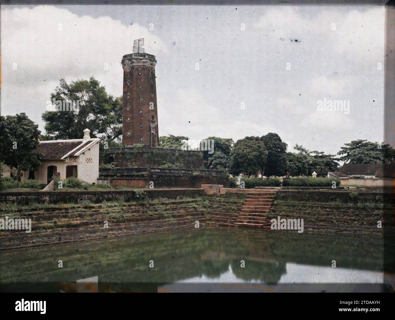 So' n-tâi, Tonkin, Indochina The tower and basins of the Citadel of Son ...