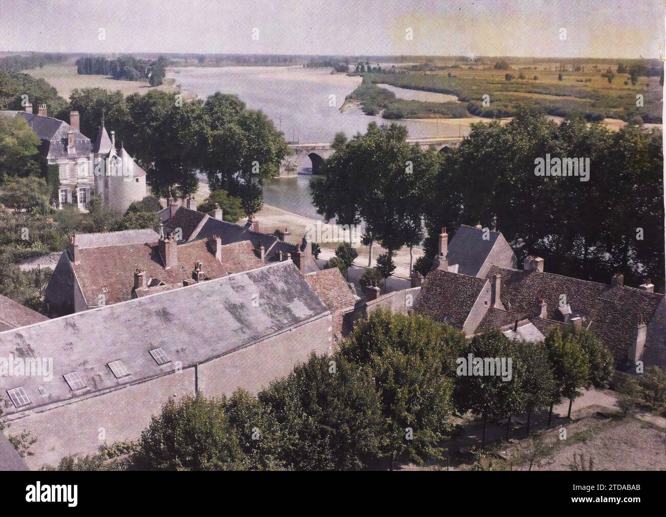 Beaugency, France View of the Loire from the heights of the city ...