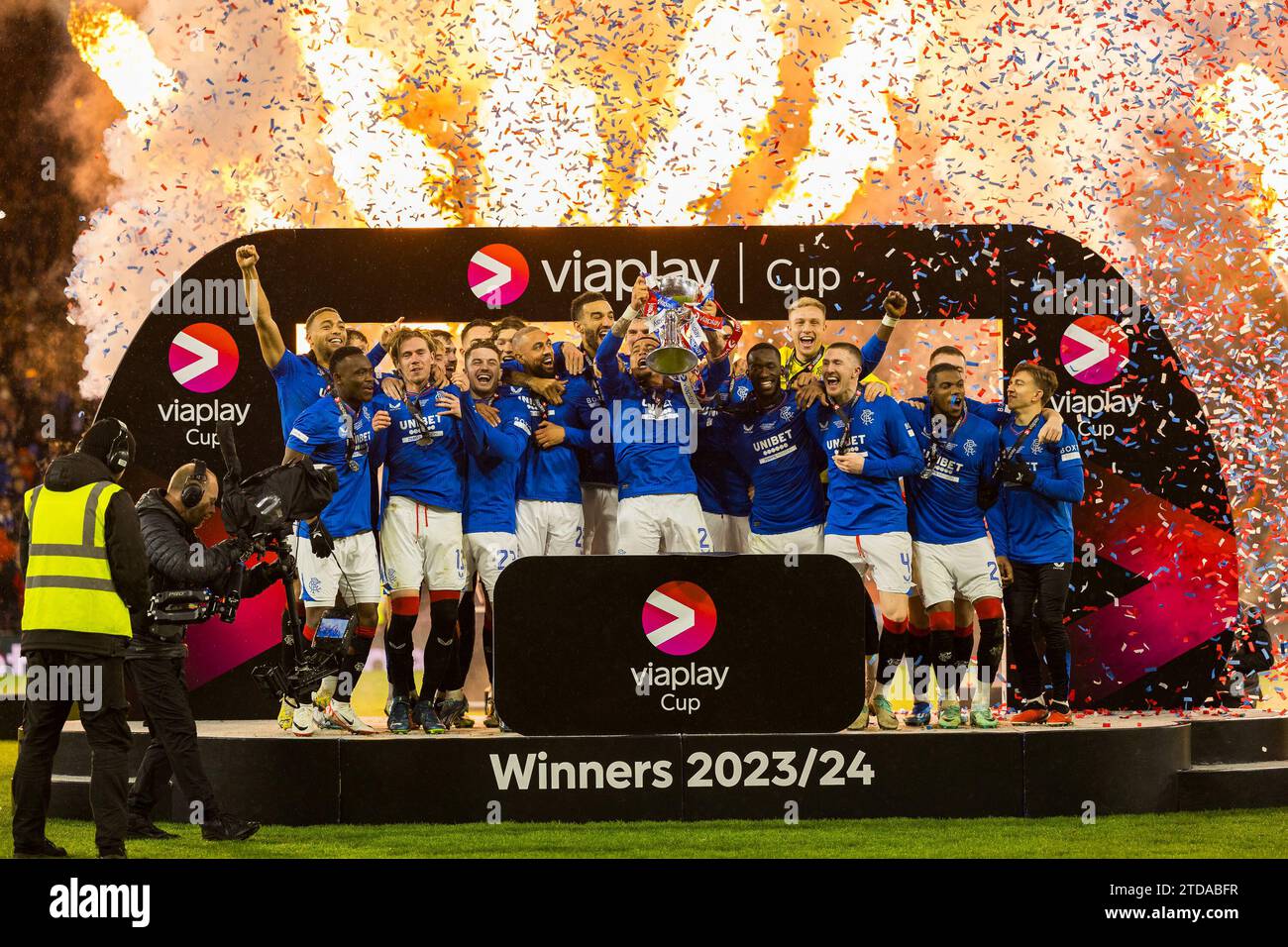 Glasgow, Scotland. 17 December 2023. Rangers are the ViaPlay League Cup winners for the 23/24 ...