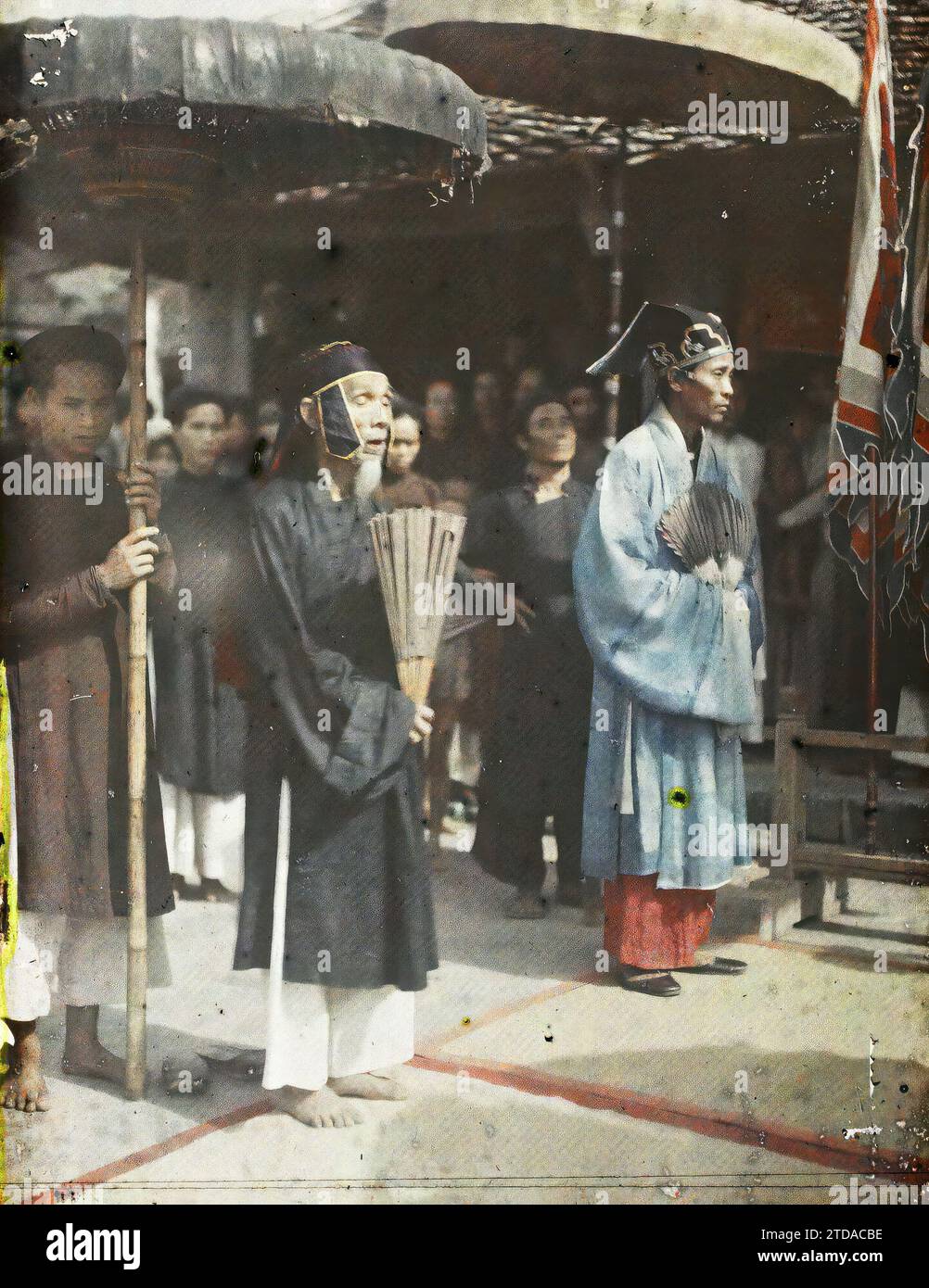 Tonkin, Indochina A mandarin officiating at a ceremony, Clothing, Human ...
